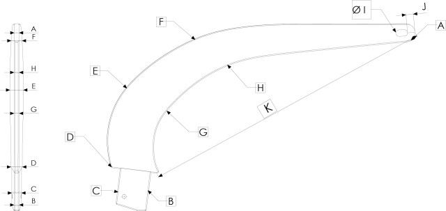 Ancre Spade - Plans dimensions des ancres Spade